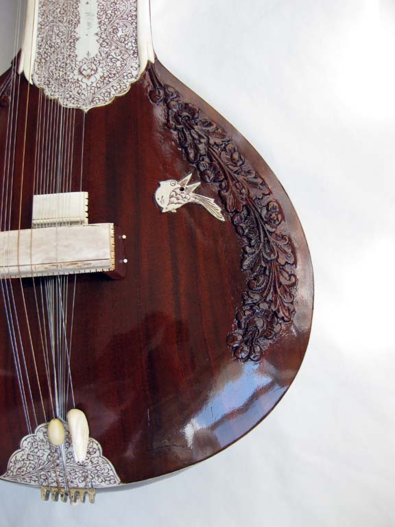 MIRAJ SITAR rose carving miraj s